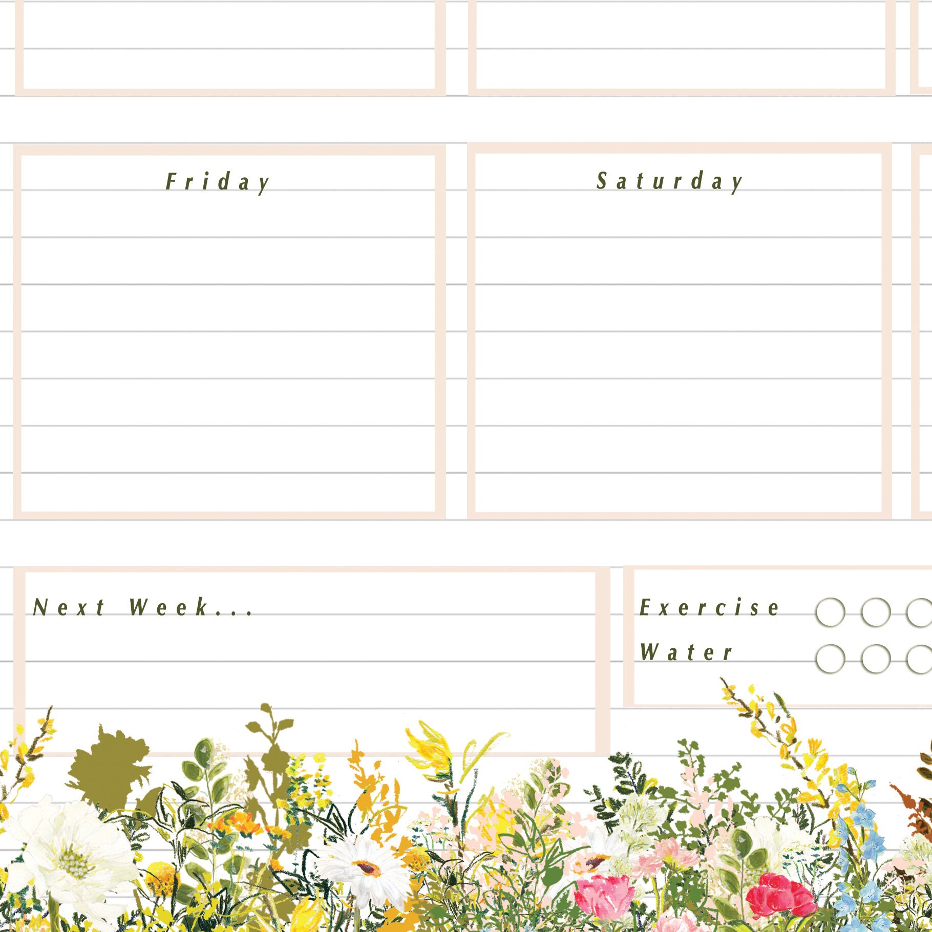 A4 Weekly Notepad Desk Pad Floral Notepad Weekly Planner | Etsy