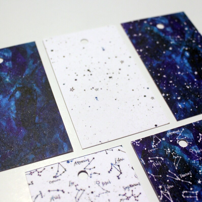 Star Sign Set of 5 Gift Tags Science and Space Tags | Etsy UK