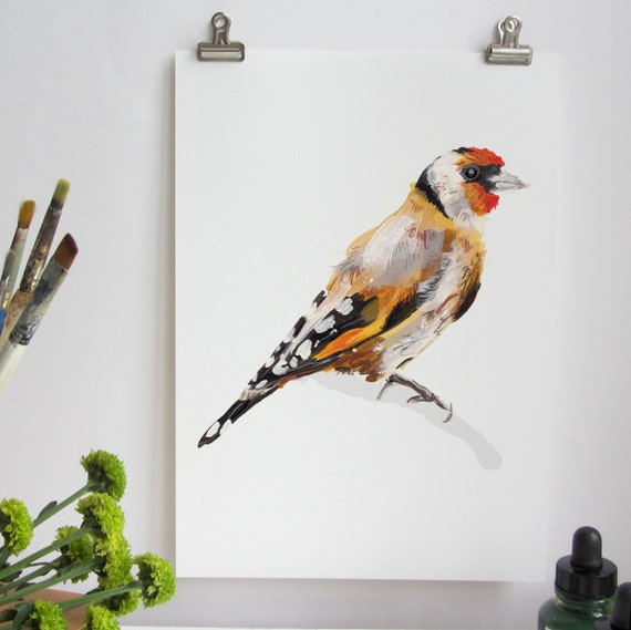 Goldfinch Garden Bird Digital Art Print - Etsy