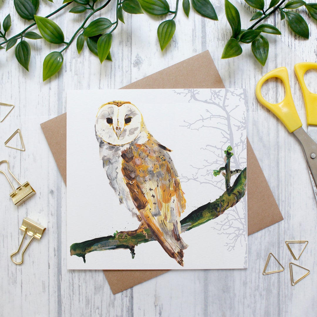 Barn Owl Blank Greeting Card, Blank Cards, British Wildlife Cards ...