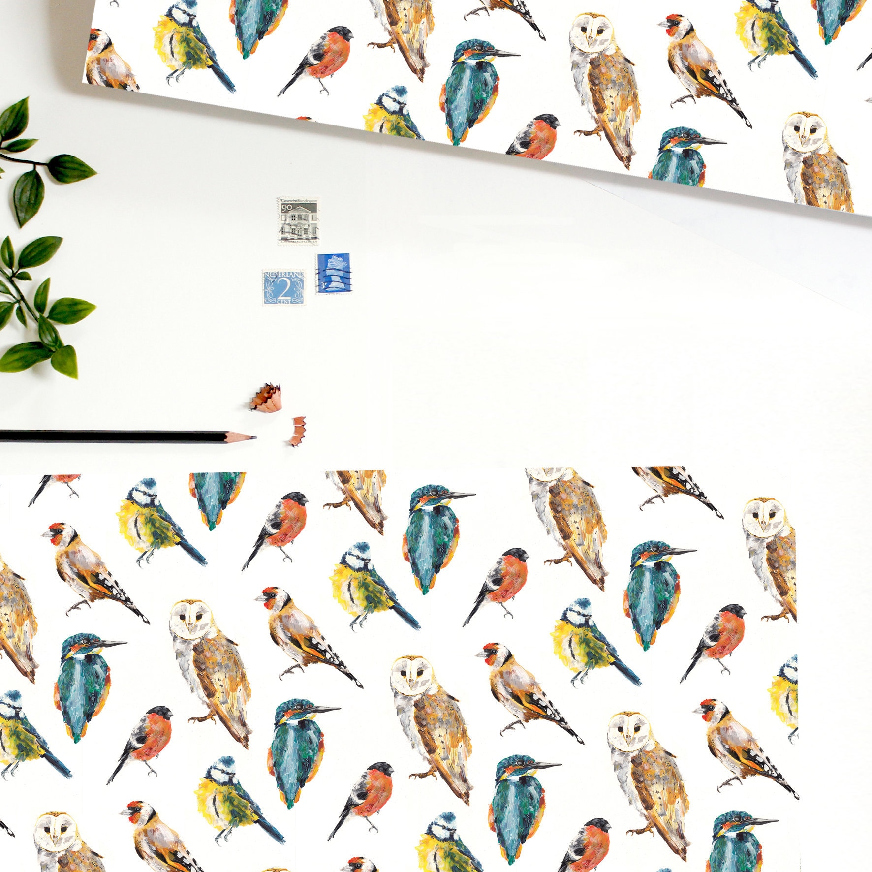 Garden Bird Gift Wrapping paper Sheets Birthday Gift Wrap | Etsy