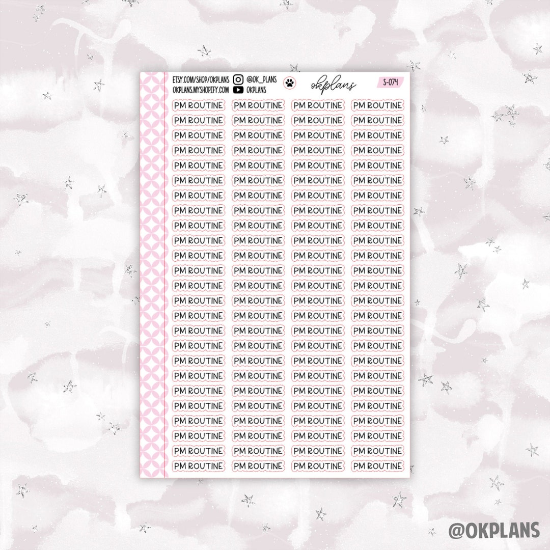 PM Routine // Black Font // Functional Scripts // S-074 - Etsy