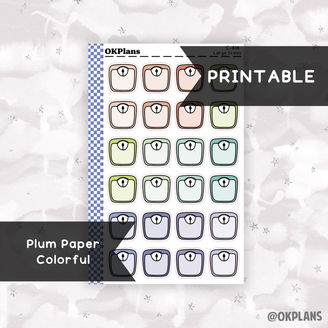 Large Scales // Plum Paper Colorful // Printable // C-816 // Multicolor ...