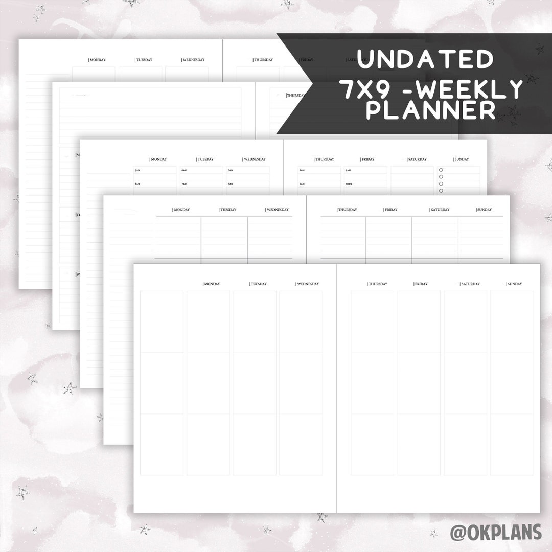 7x9 Weekly Planner - Pick Monthly and Weekly Option - Etsy