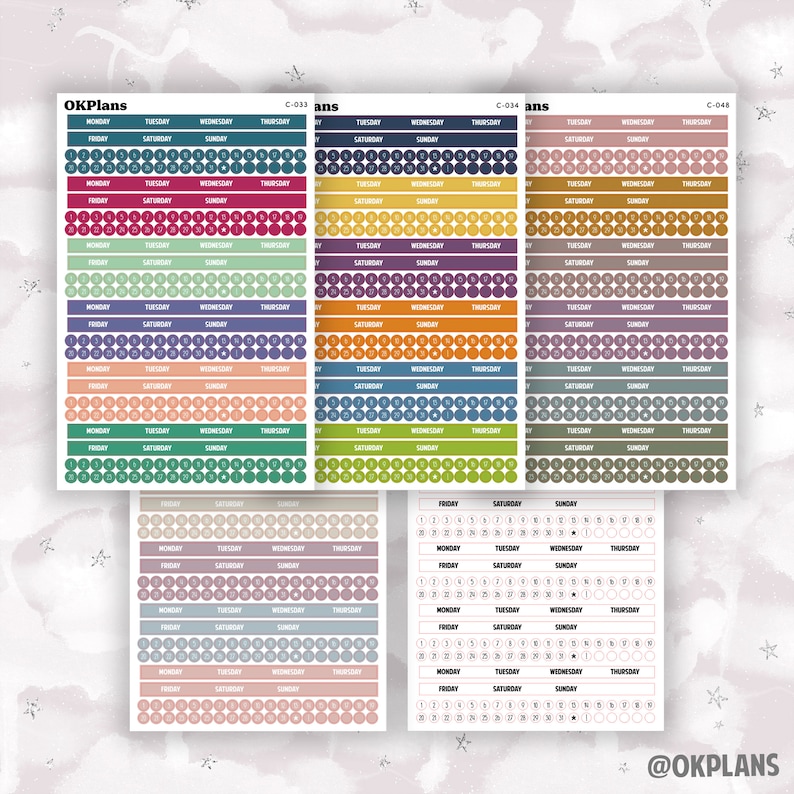 Monday Start Monthly Strips // EC A5 Daily Duo - Etsy