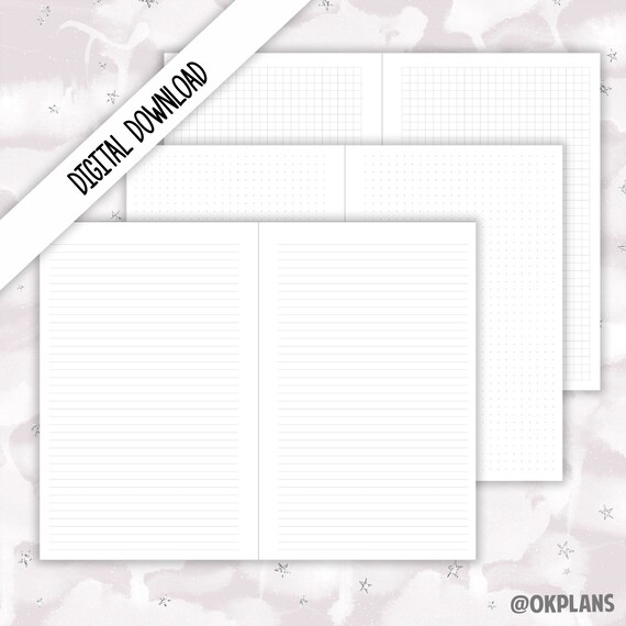 Half Letter Dot Grid Lined Paper // Digital Download // - Etsy