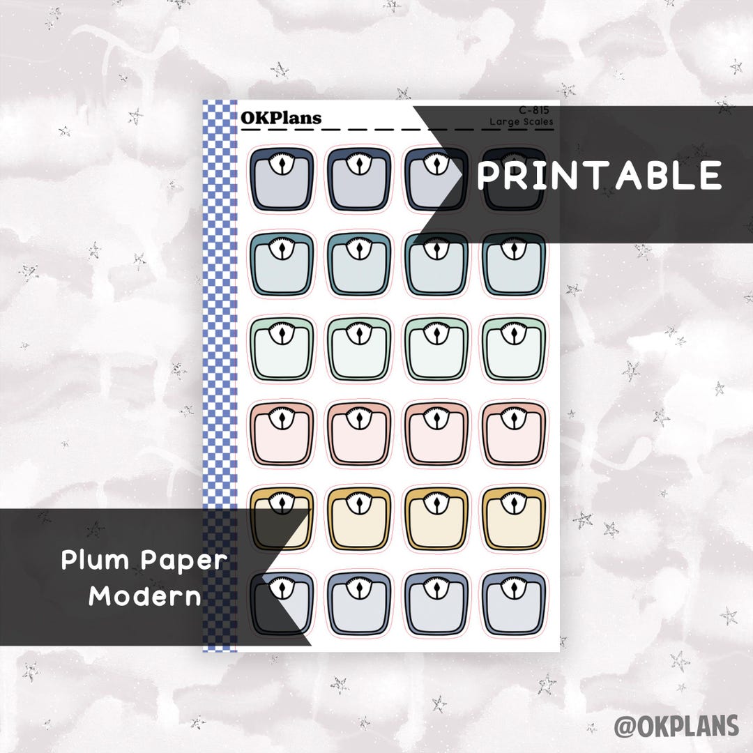 Large Scales // Plum Paper Modern // Printable // C-815 // Multicolor ...