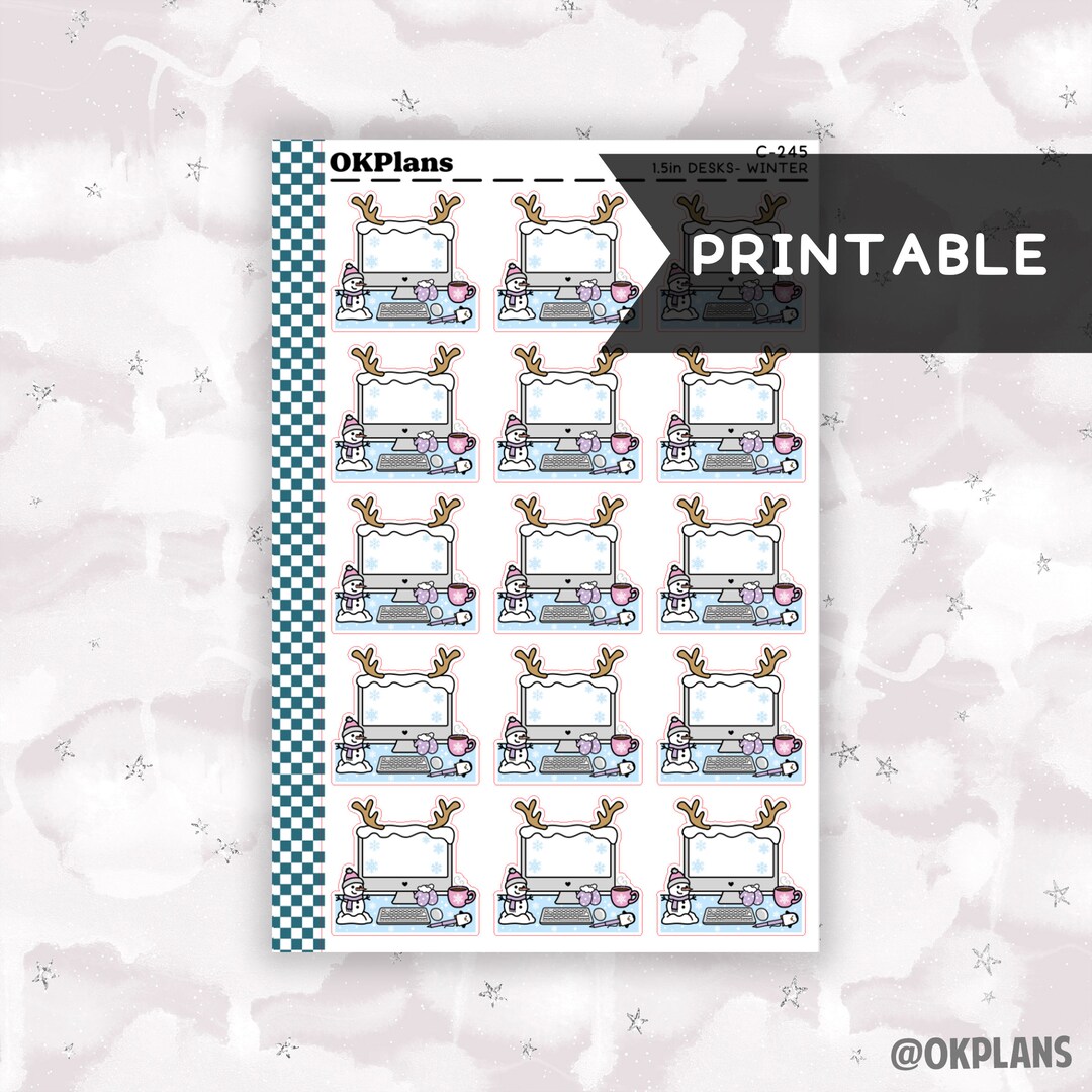 Winter Desk // Printable // C-245 // Functional Doodle - Etsy