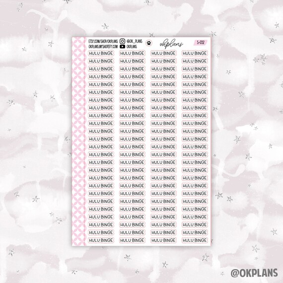 Hulu Binge // Black Font // Functional Scripts // S-032 | Etsy