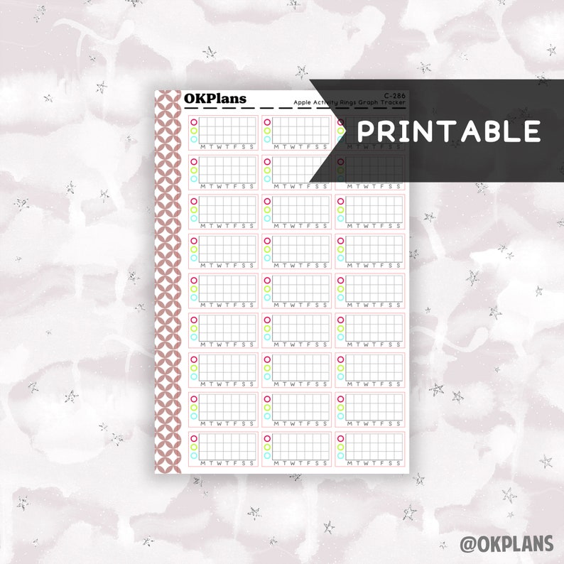 Apple Activity Graph Tracker // Printable // C-286 // Multicolor ...
