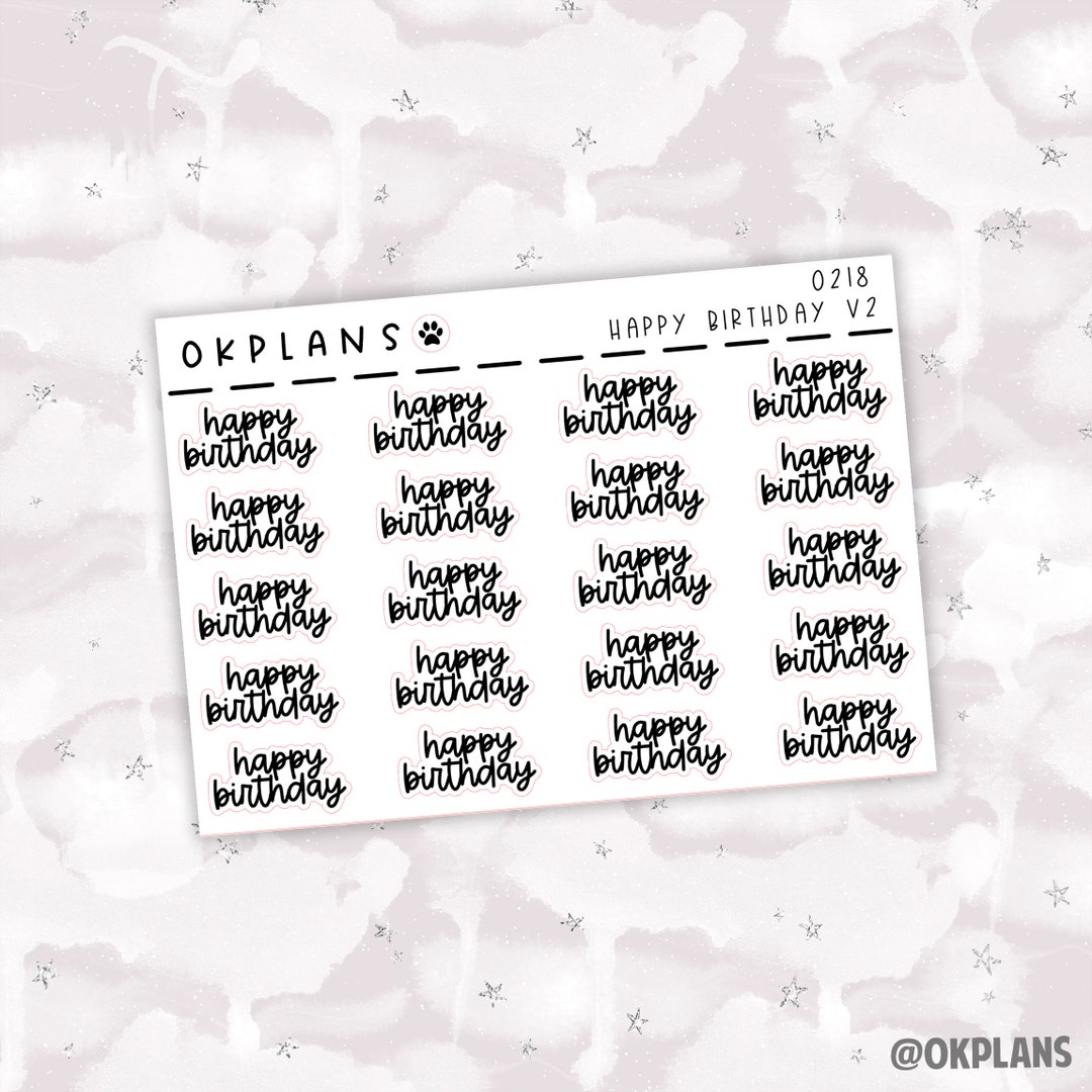 Happy Birthday V2 // 0218 // Foiled Scripts - Etsy