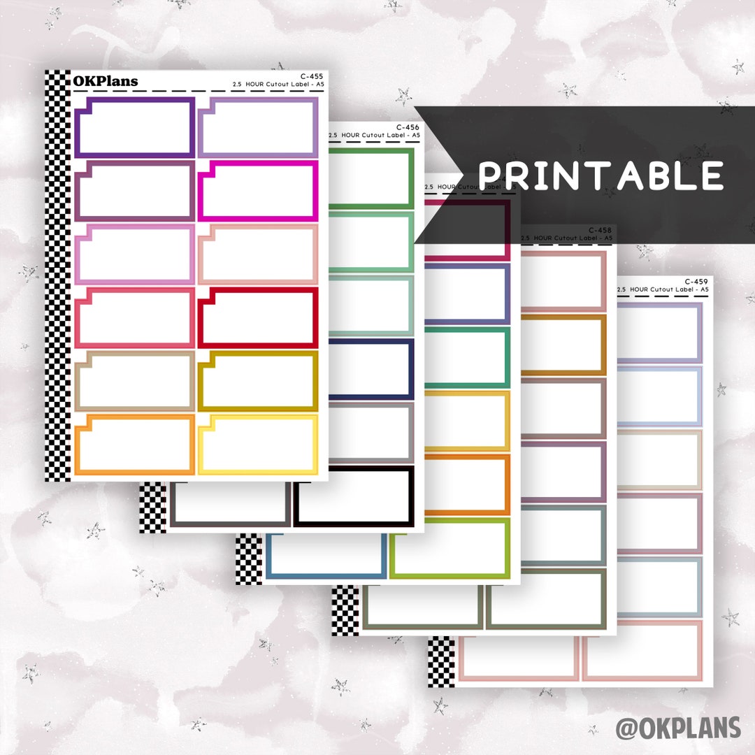 2.5 HR Cutout Label // Printable // EC A5 Daily Duo - Etsy
