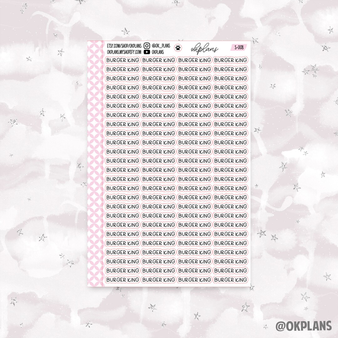 Burger King // Black Font // Functional Scripts // S-008 - Etsy Ireland