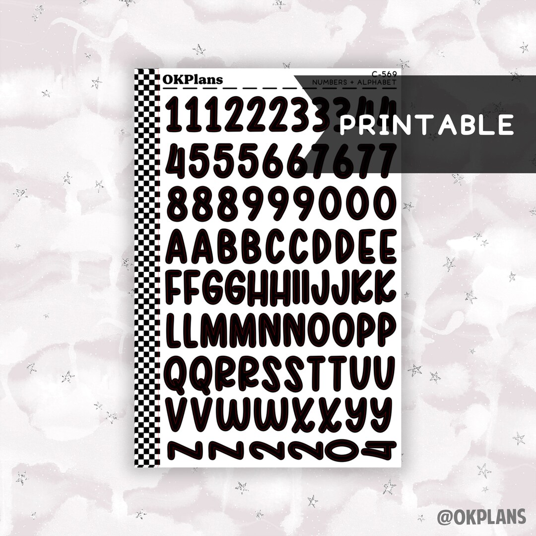 Numbers & Alphabet // Printable // C-569 // Multicolor Functional - Etsy