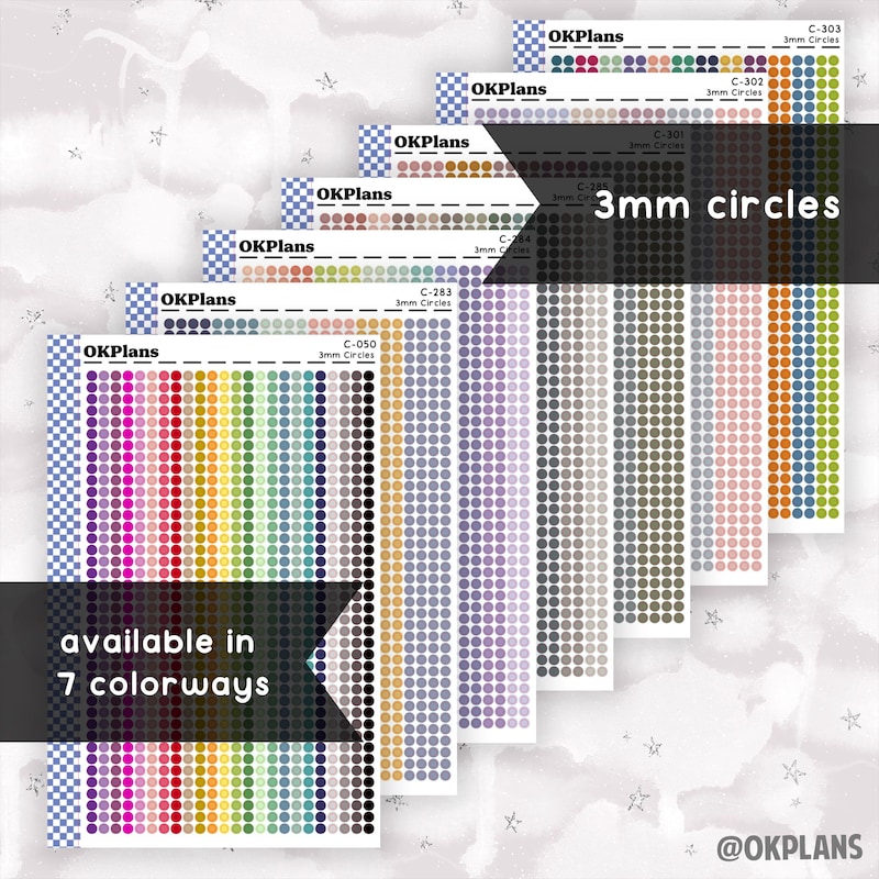 Round Multicolor Stickers - Etsy
