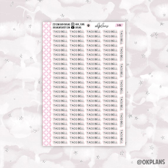 Taco Bell // Black Font // Functional Scripts // S-061 - Etsy