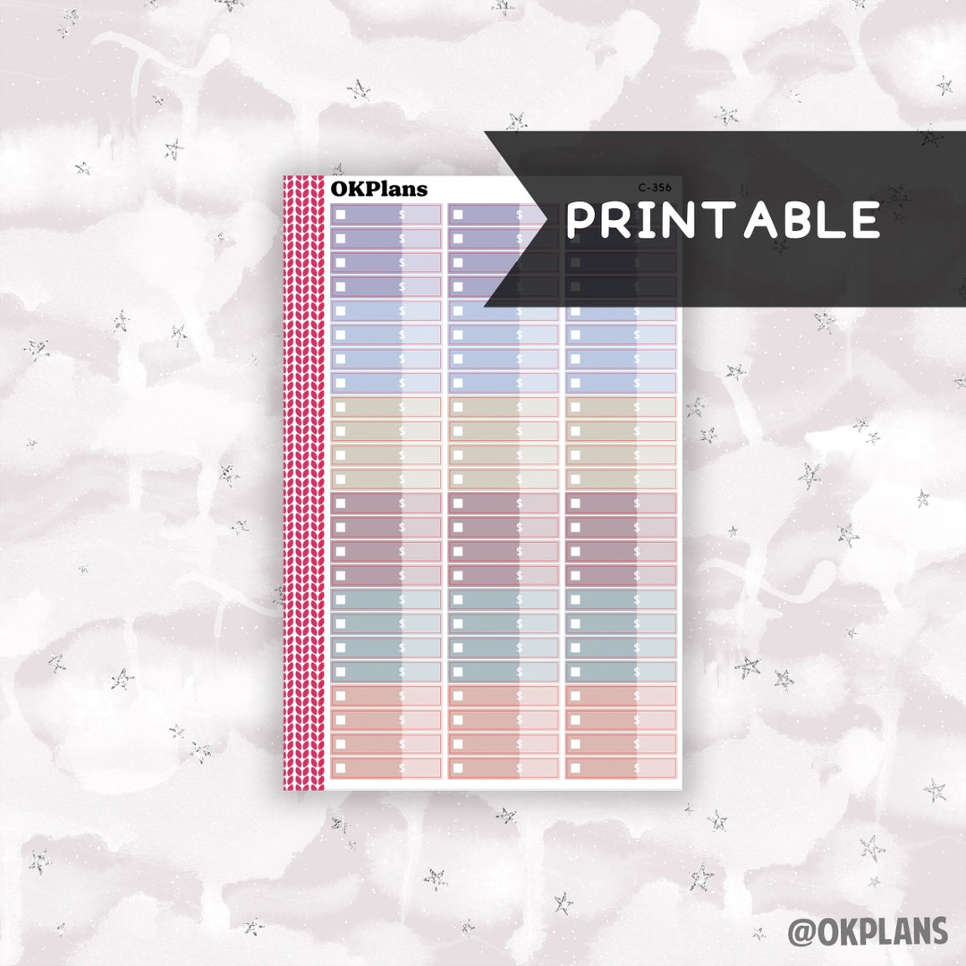 1.5in Expense Labels // Printable // Canvas // C-356 // Multicolor ...