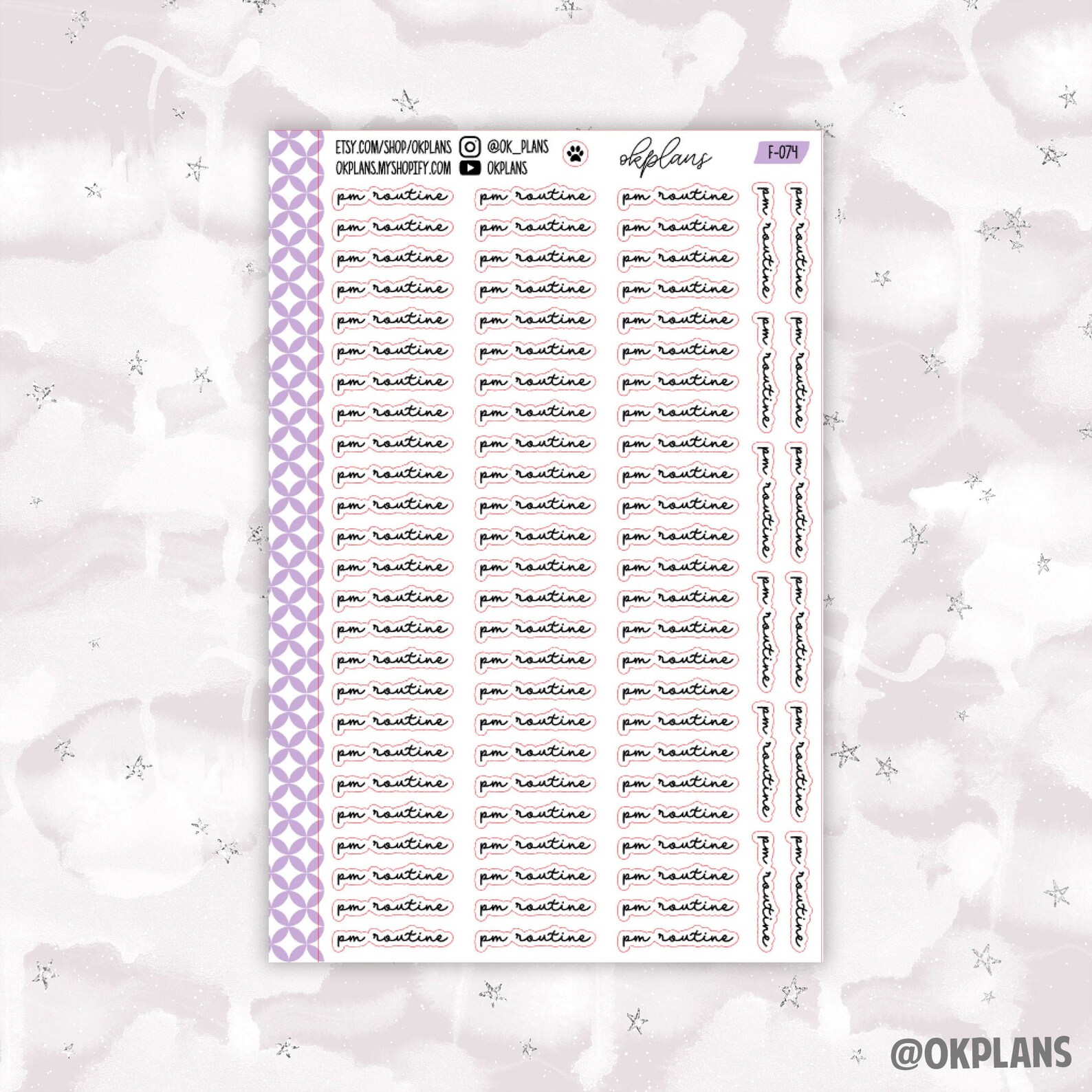 PM Routine // Script Font // Functional Scripts // F-074 - Etsy