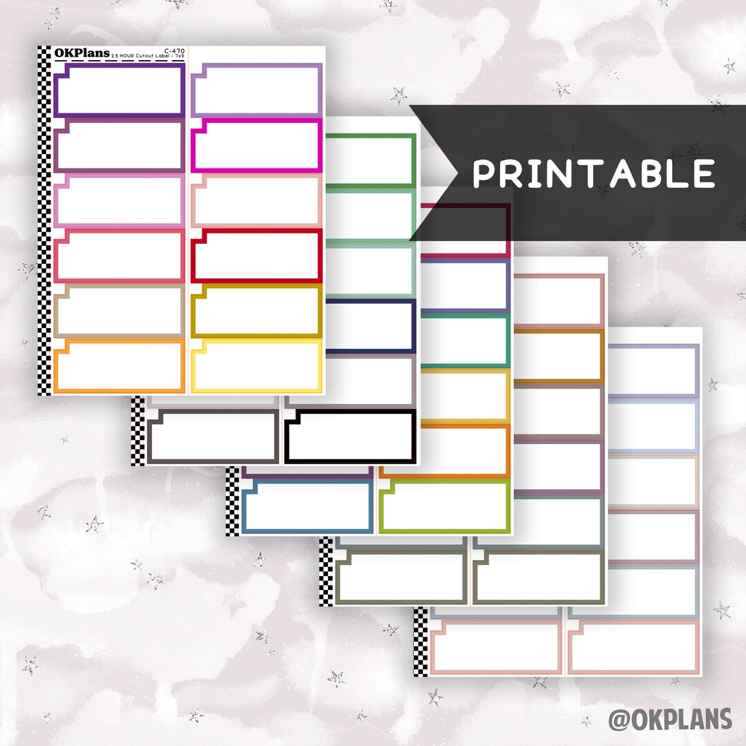 2.5 HR Cutout Label // Printable // EC 7x9 Daily Duo - Etsy