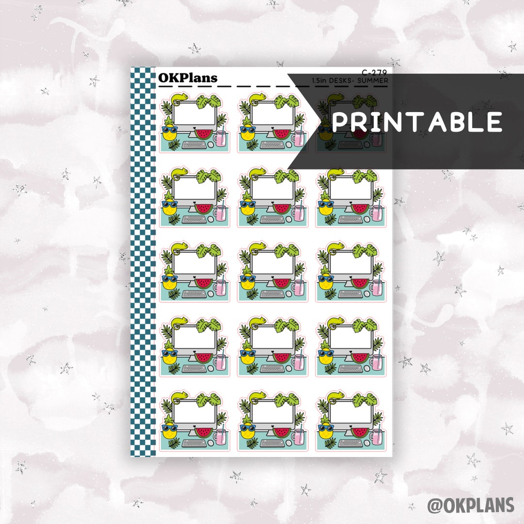 Summer Desk // Printable // C-279 // Functional Doodle - Etsy