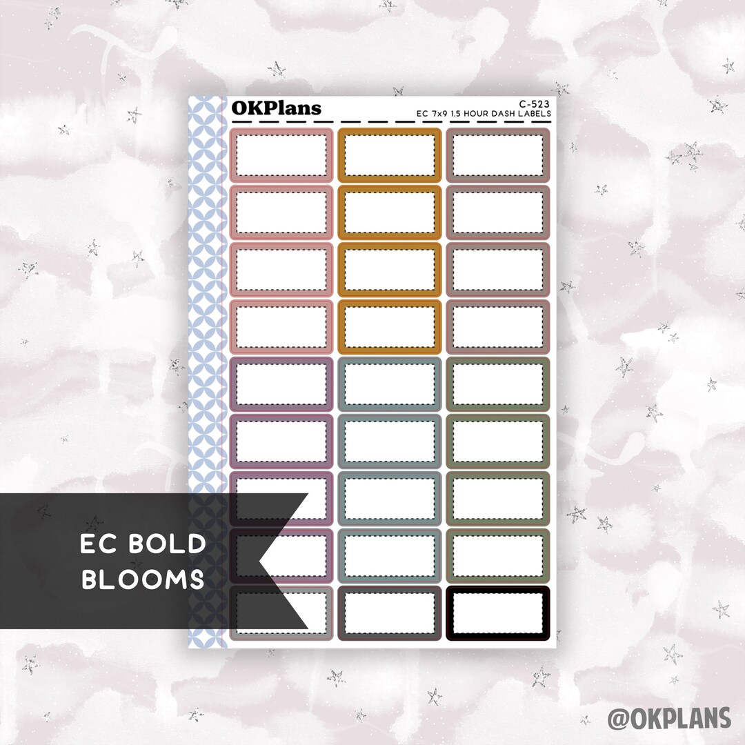 1.5 HR 7x9 EC Dash Labels // EC Bold Blooms // C-523 // Multicolor ...