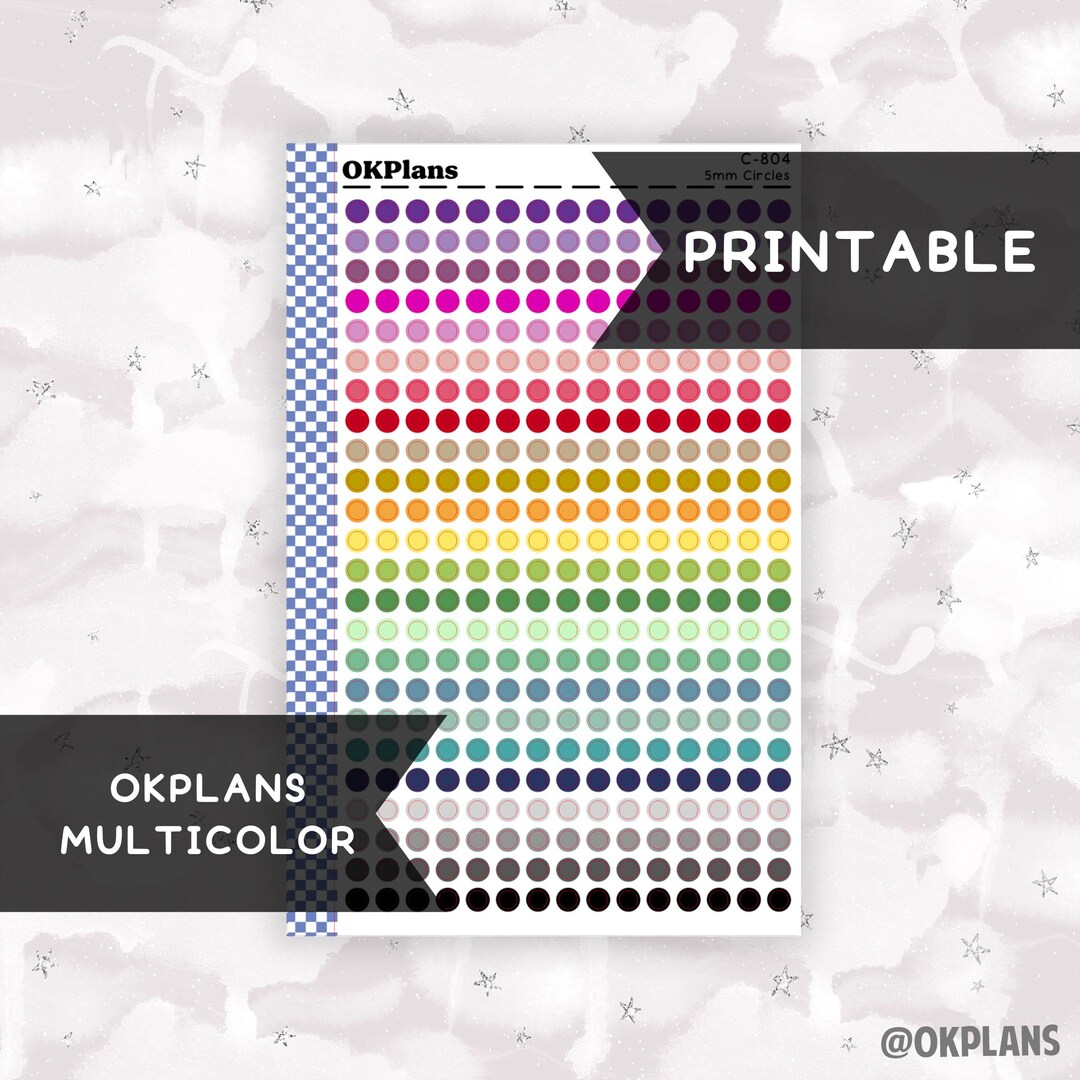 5mm Circles // EC Multi // Printable // C-309 // Multicolor Functional ...