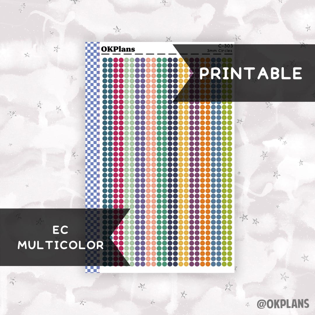 3mm Circles // EC Multicolor // Printable // C-303 // Multicolor ...