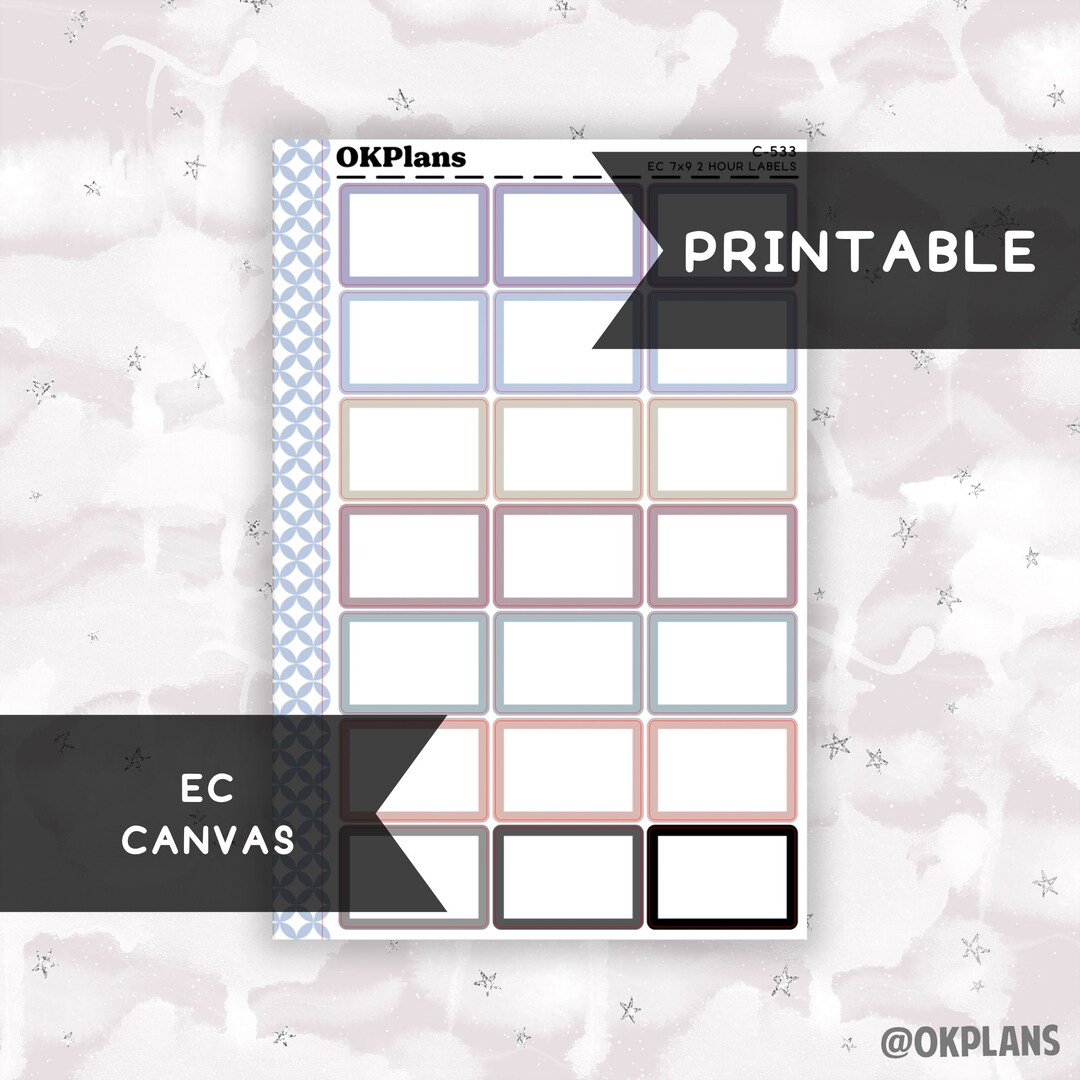 2 HR 7x9 EC Labels // EC Canvas // Printable // C-533 // Multicolor ...