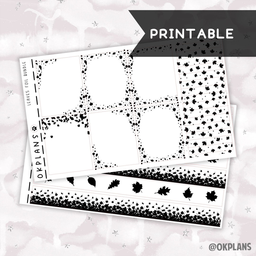 Leaves // Printable // Foil Bundle - Etsy