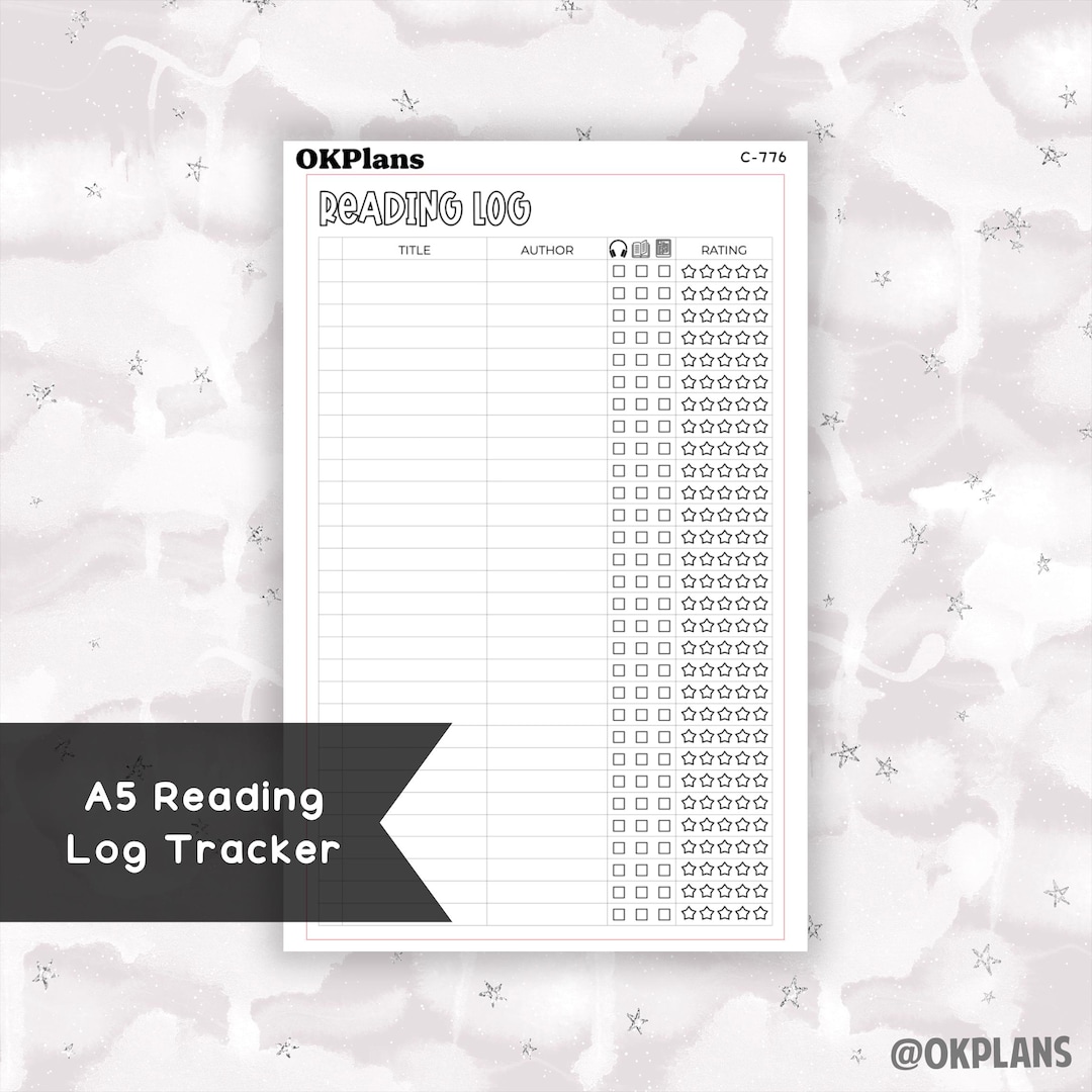 A5 Reading Log Sticker // C-776 // Functional - Etsy
