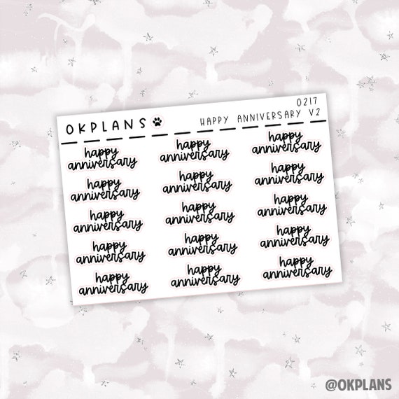 Happy Anniversary V2 // 0217 // Foiled Scripts - Etsy