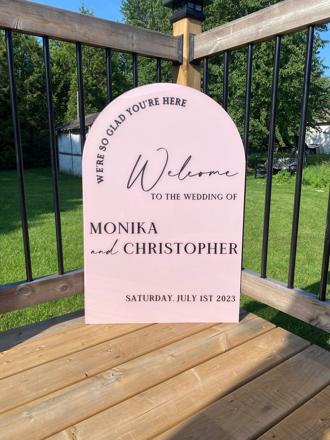 Arched Welcome Sign | Acrylic Event Sign | Custom Wedding Signage ...