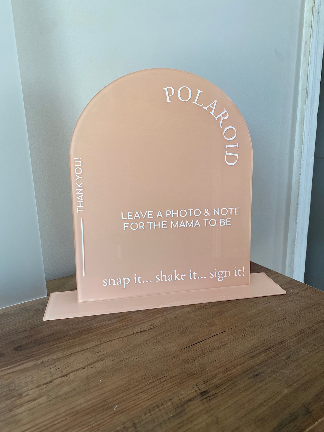 Arched Polaroid Sign With Stand - Custom Acrylic Sign - Etsy