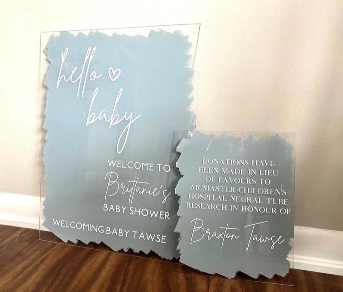 Hello Baby - Acrylic Baby Shower Sign - Etsy