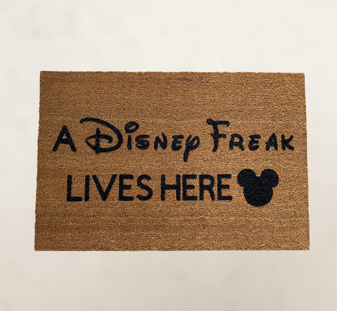 Disney Freak Lives Here Doormat | Hand-painted Coir Mat - Etsy