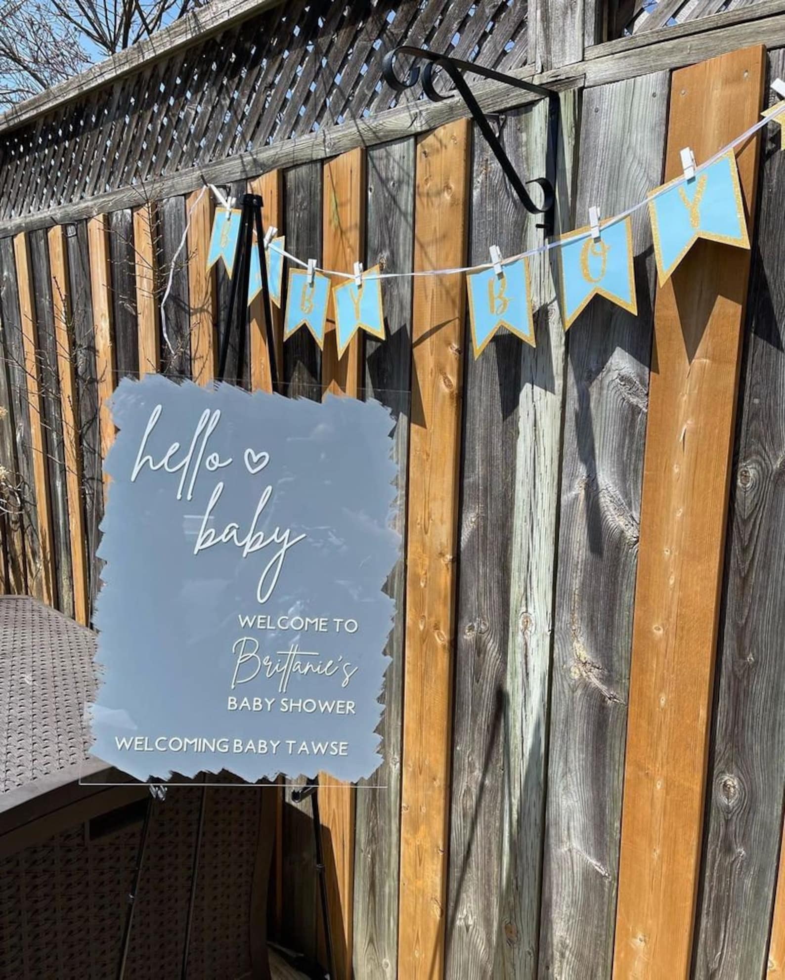 Hello Baby - Acrylic Baby Shower Sign - Etsy