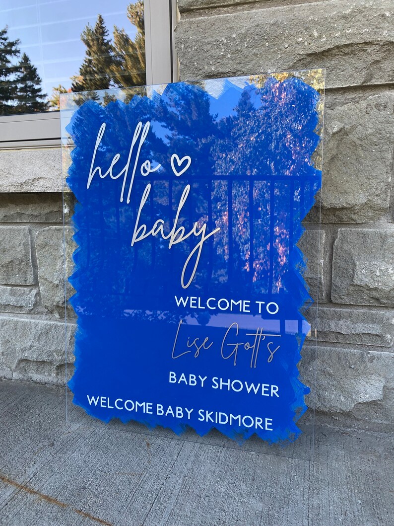 Hello Baby - Acrylic Baby Shower Sign - Etsy