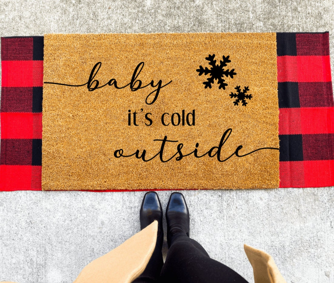 Baby Its Cold Outside Door Mat Custom Door Mat - Etsy