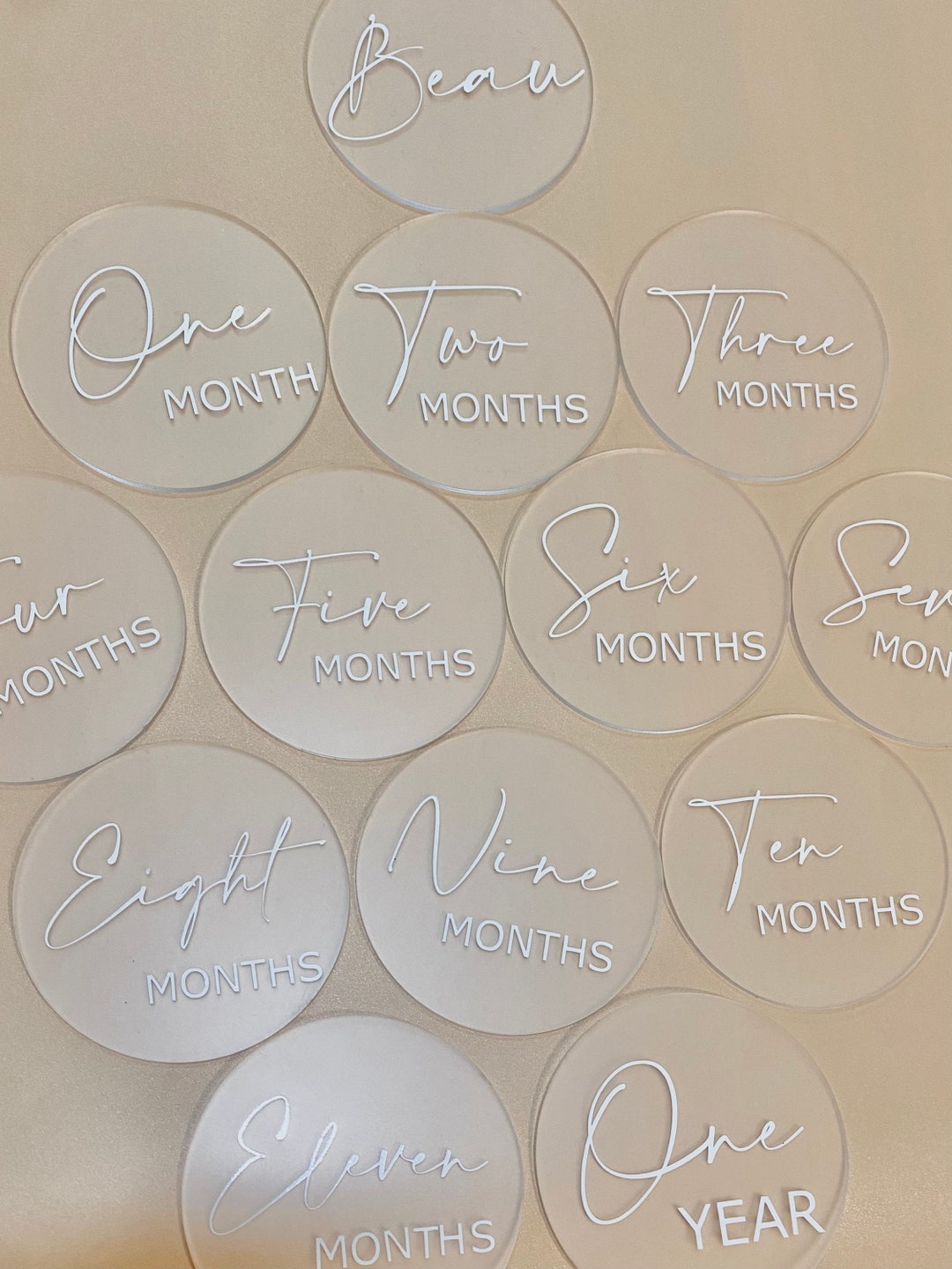 Custom Acrylic Baby Milestone Set 4 Circles - Etsy