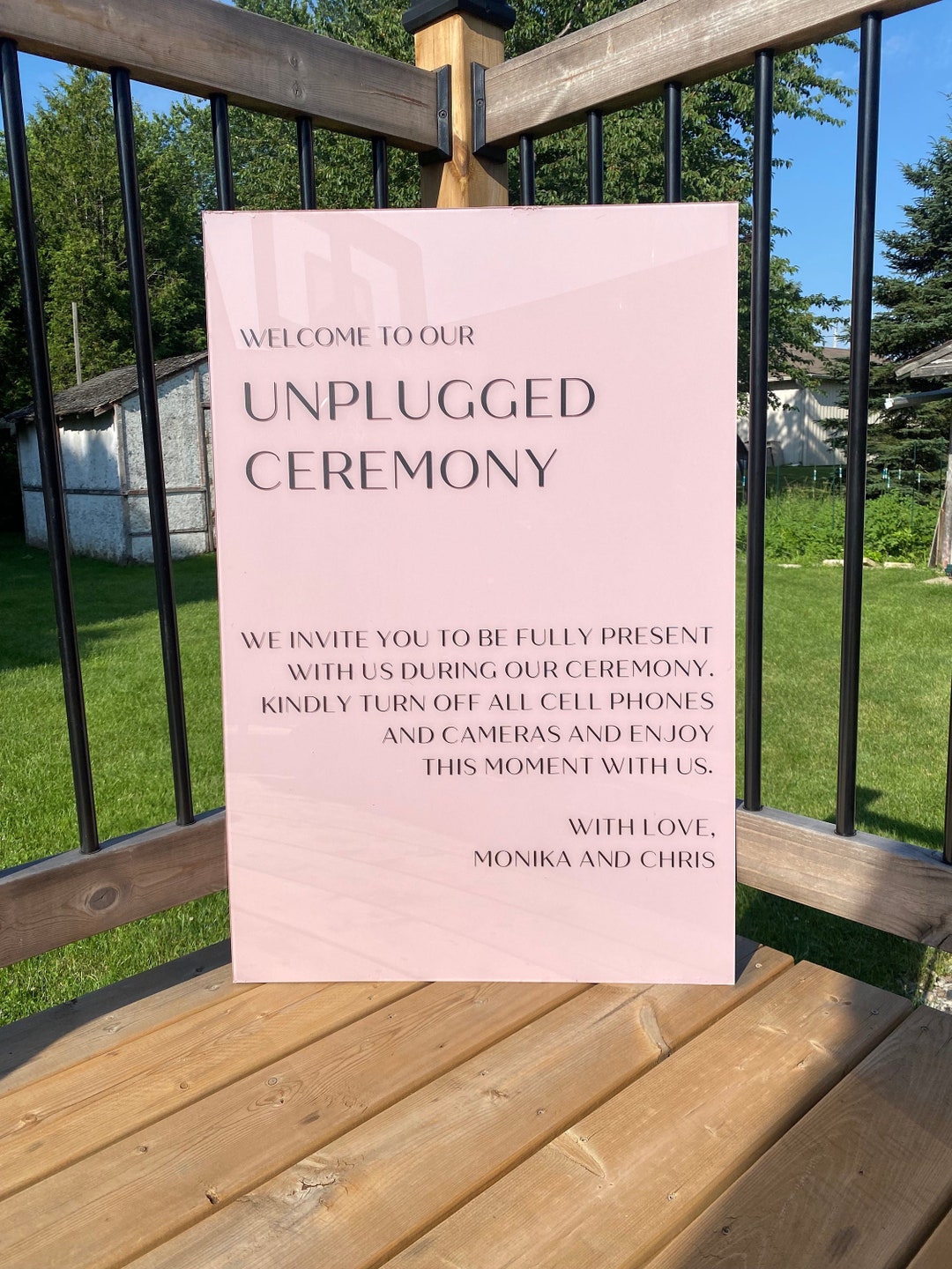 Unplugged Ceremony Acrylic Sign | Wedding Signage | Event Signage - Etsy