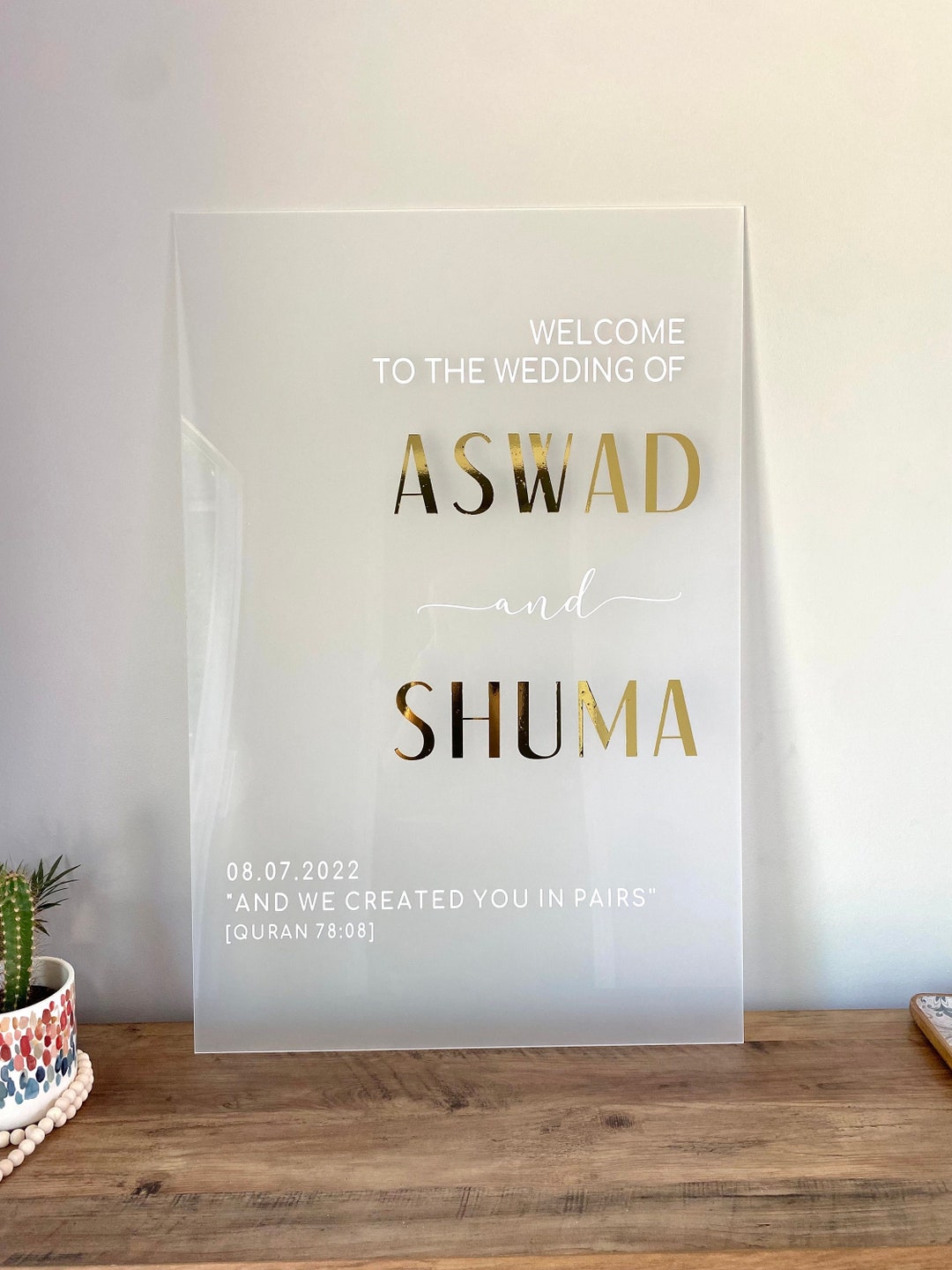 Custom Acrylic Event Sign - Modern Welcome - Etsy