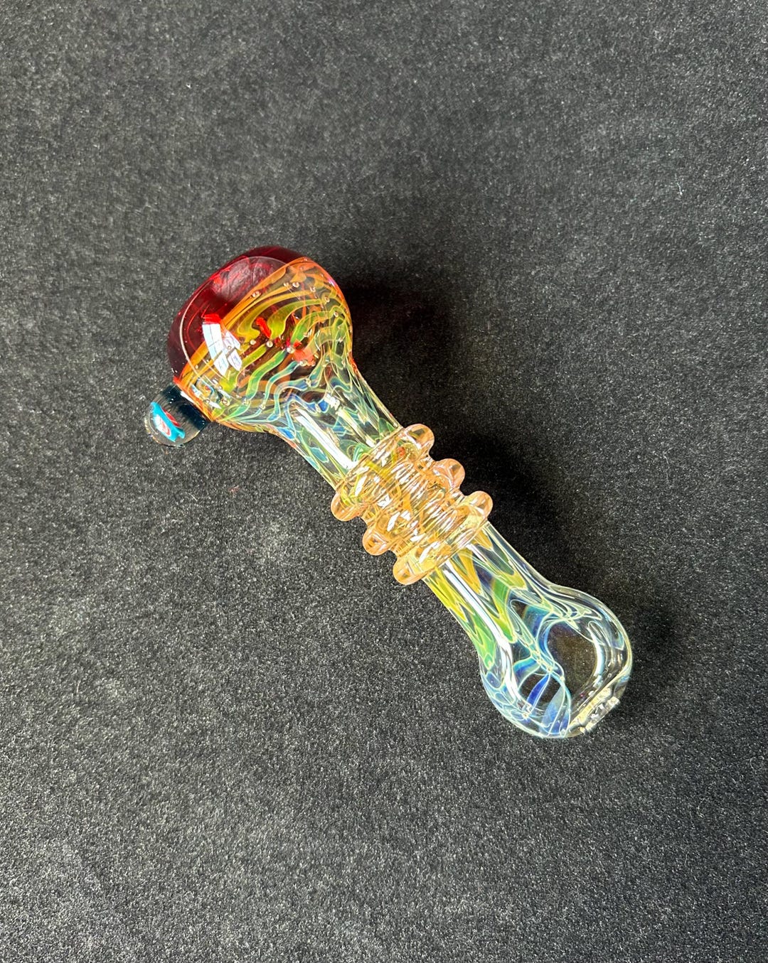 Handmade Glass Blown Gold and Silver Fume Color Changing Chillum - Etsy