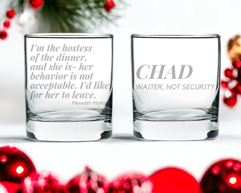 Meredith Marks RHOSLC Funny Quote Rocks Glass Set of TWO Engraved Real ...