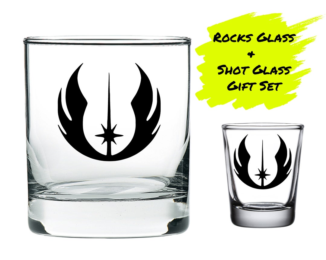 Star Wars Inspired Jedi Rocks Glass & Star Wars Shot Glass Set - Etsy