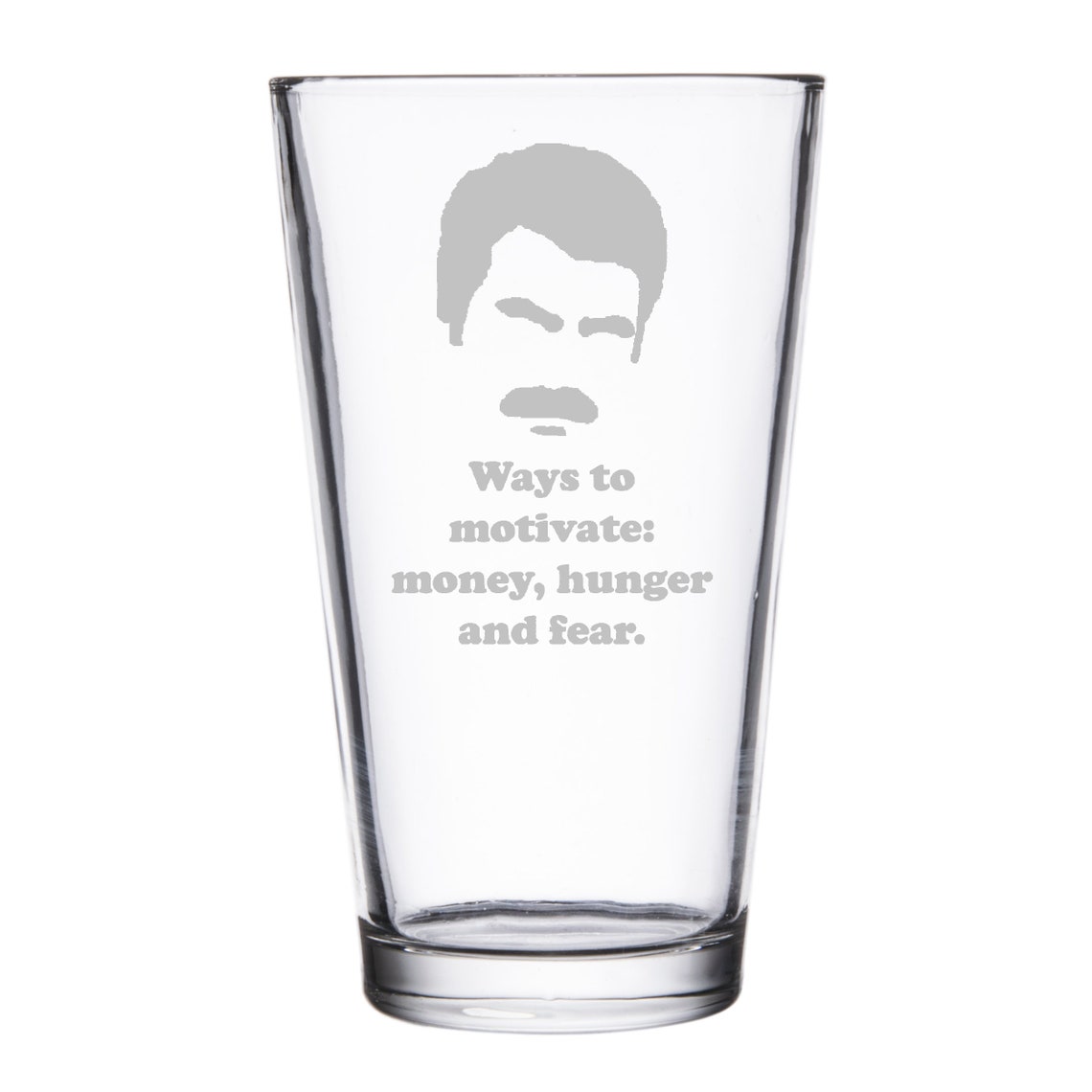 Ron Swanson Beer Glass Set of 4: Parks and Recreation Inspired Engraved ...