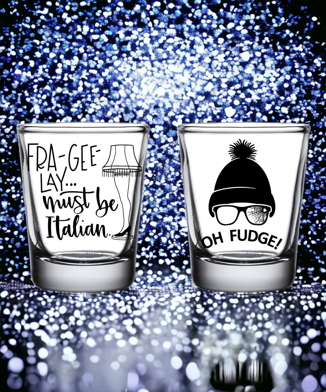 Christmas Story Gift Set of 2 Shot Glasses Leg Lamp Shot ENGRAVED ...