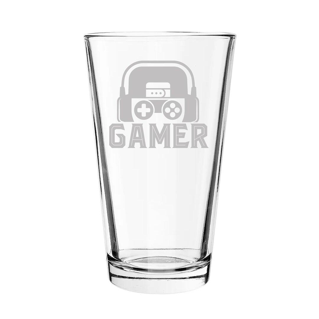Gamer Controller Pint Glass Laser Engraved Glassware. Permanent Laser ...
