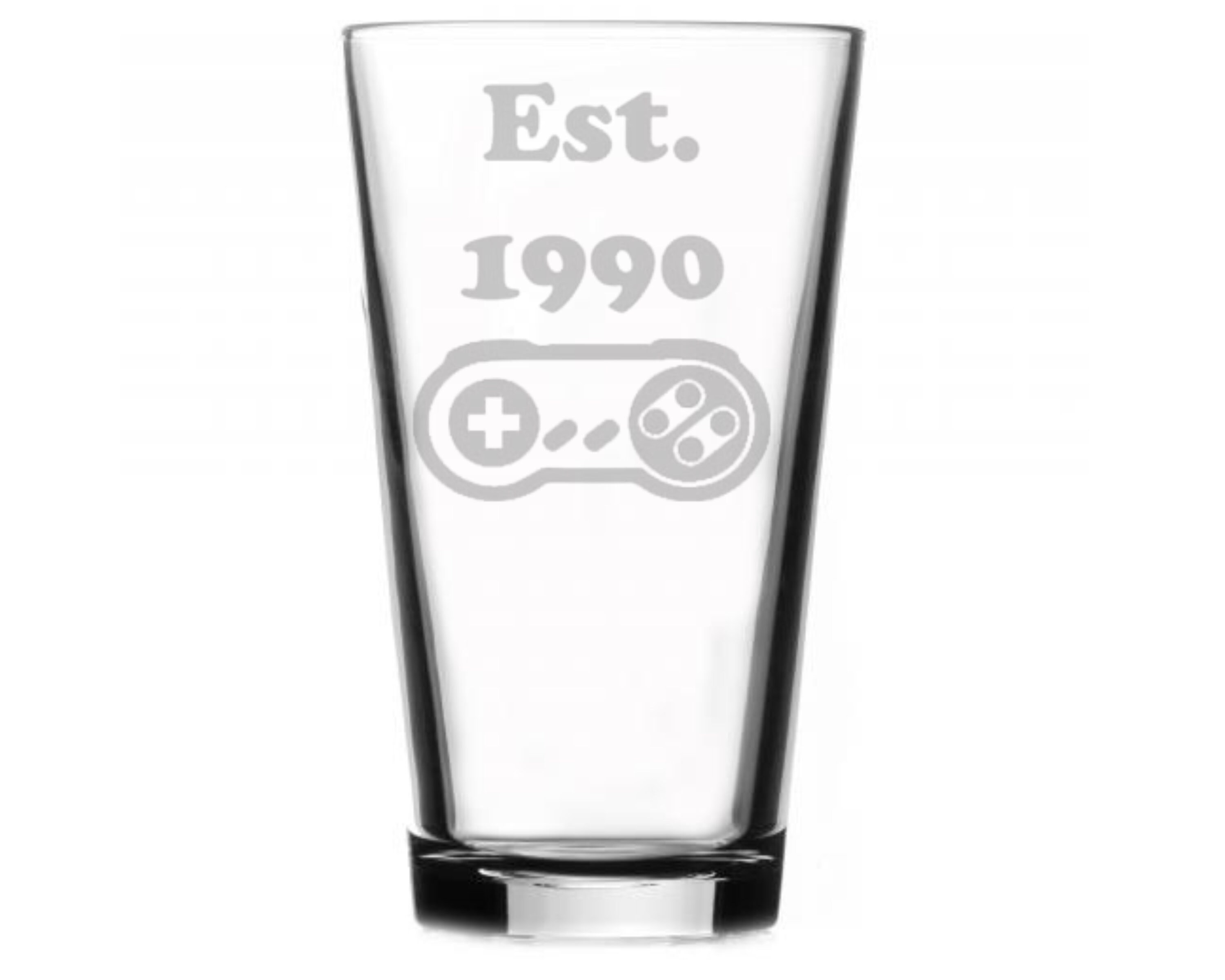 Video Game Controller Pint Glasses Set of 4 Engraved Gamer Retro Video ...