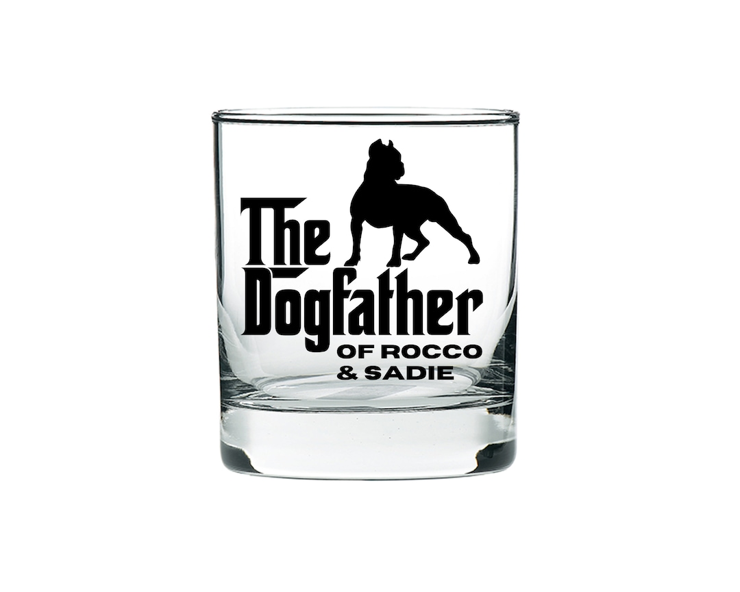 Personalized Dog Father Whiskey Glass ENGRAVED Pit Bull Dad Gift Dog ...