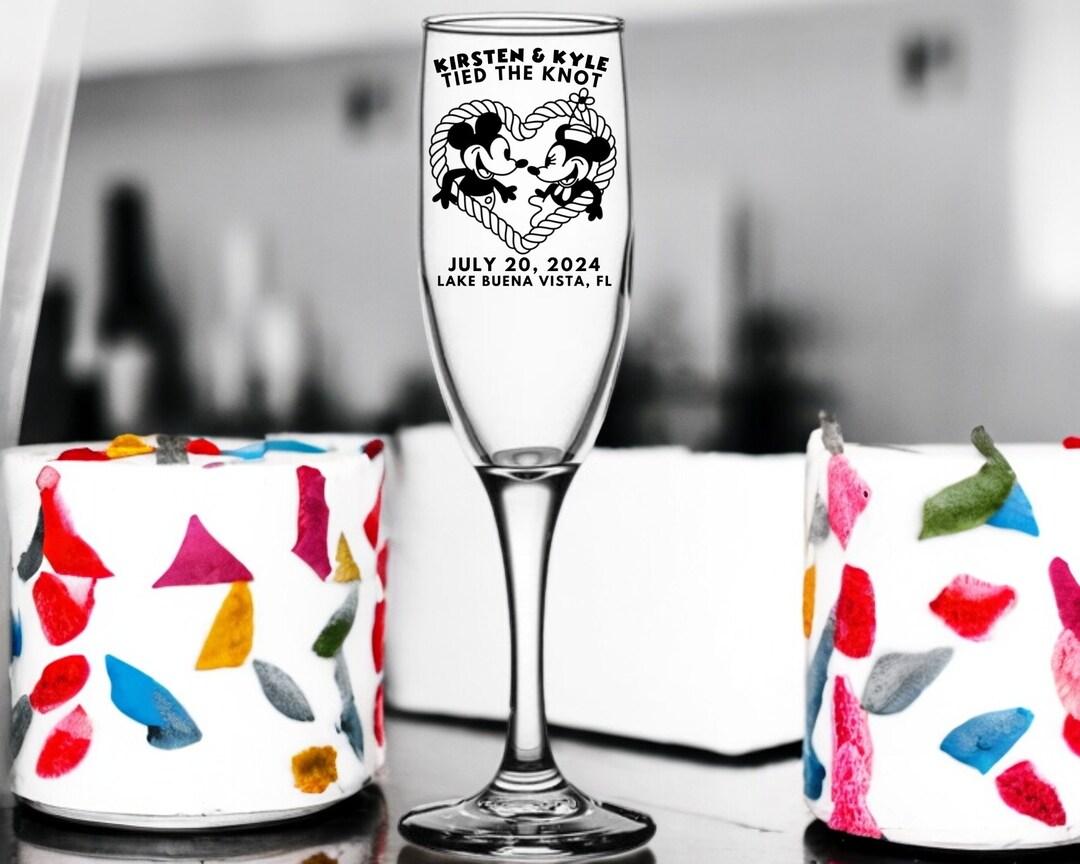 Mickey and Minnie Wedding Gift Mouse Toasting Flutes Personalized ...